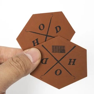 50 Custom Personalized Leather Patches With Logo, Text, or Initials ...