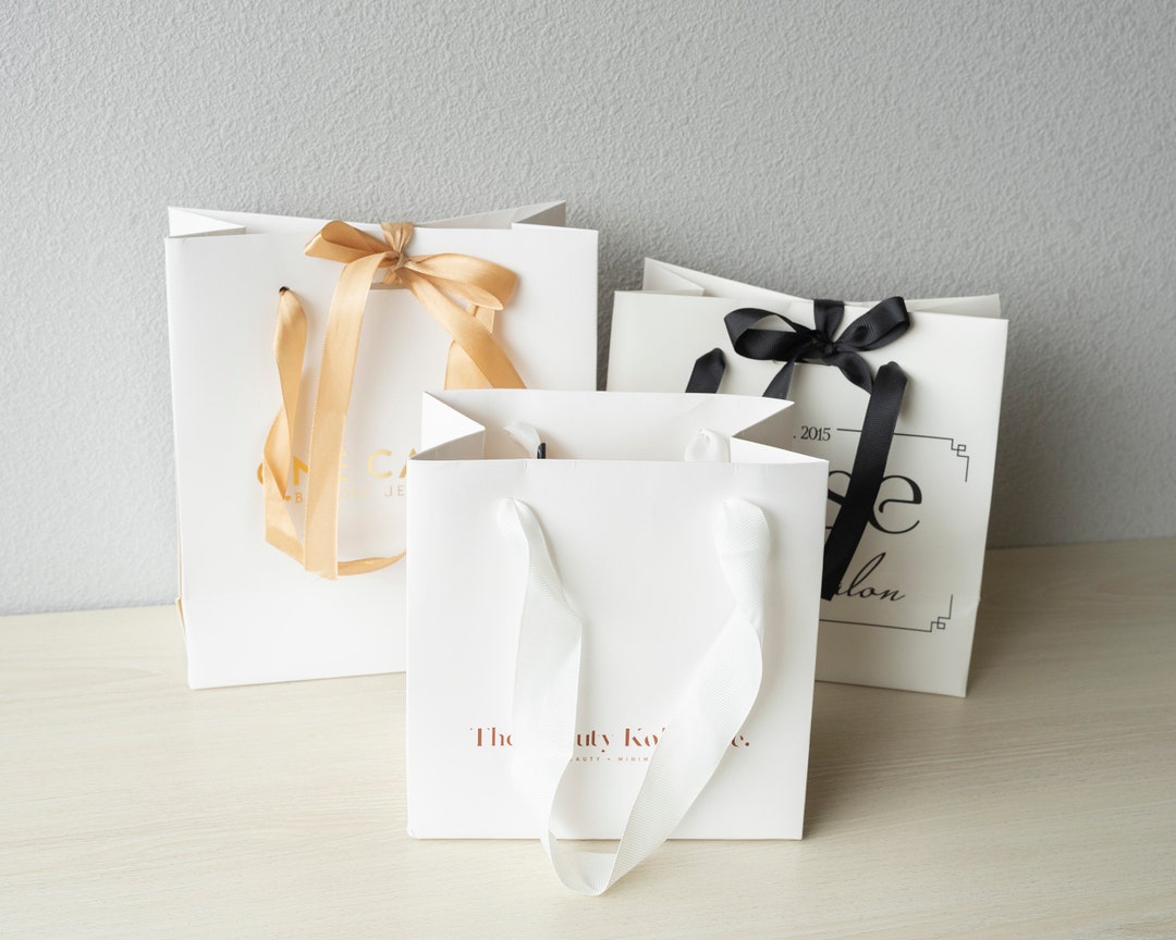Custom Logo Boutique Paper Bags Shopping Bags With Handle - Etsy