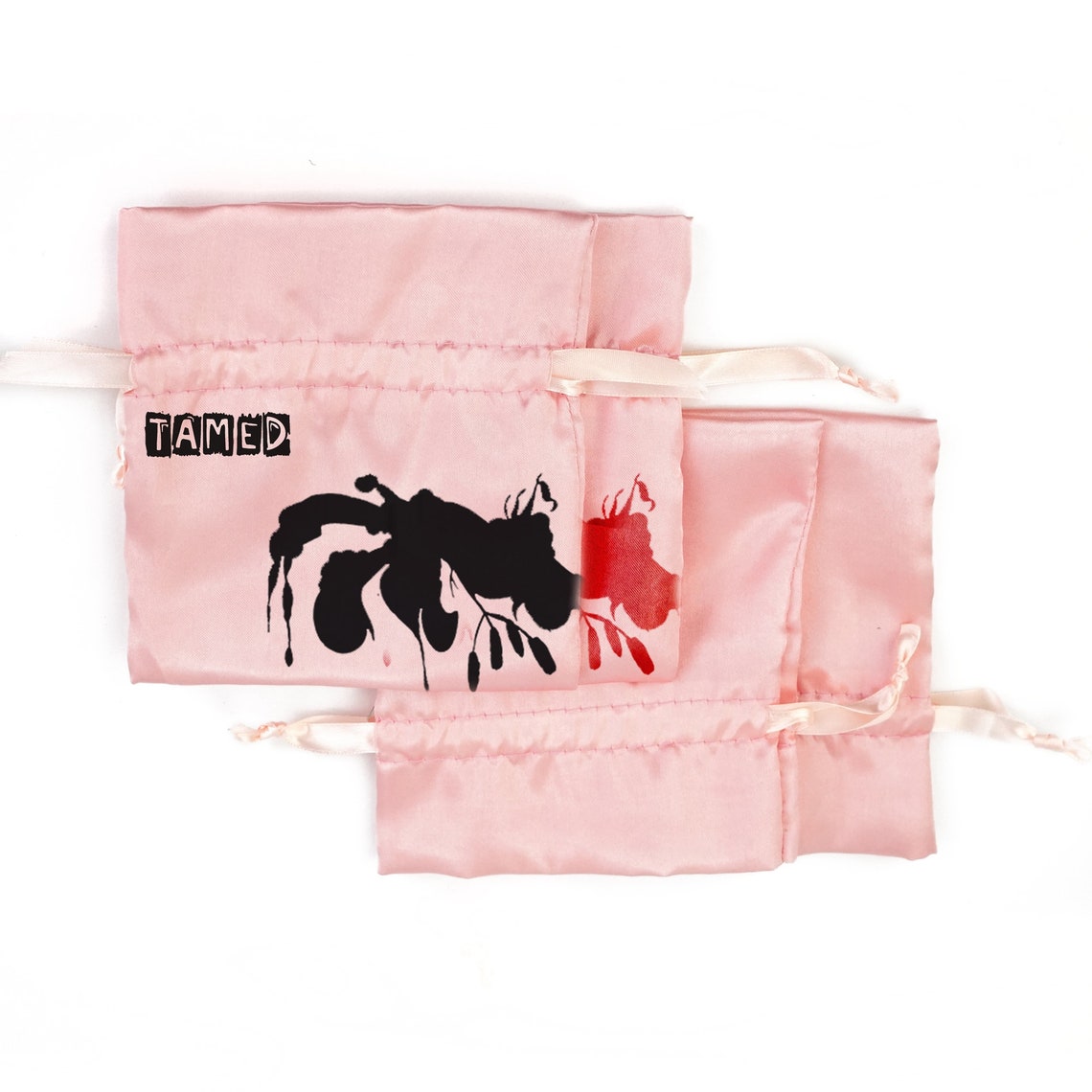 100 Custom Silk Drawstring Bag Pink Green Black White Silk | Etsy