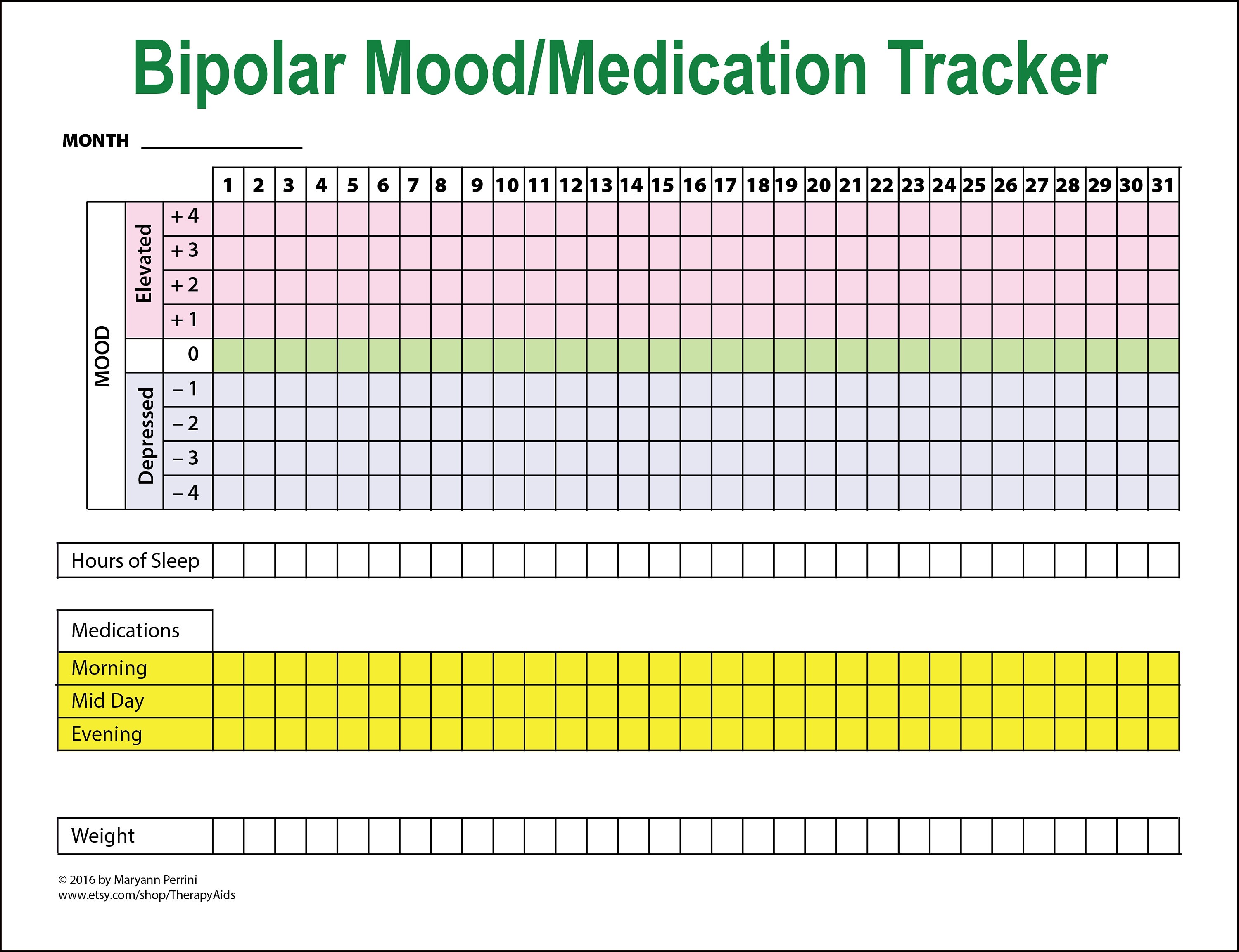 Depression Tracker Printable