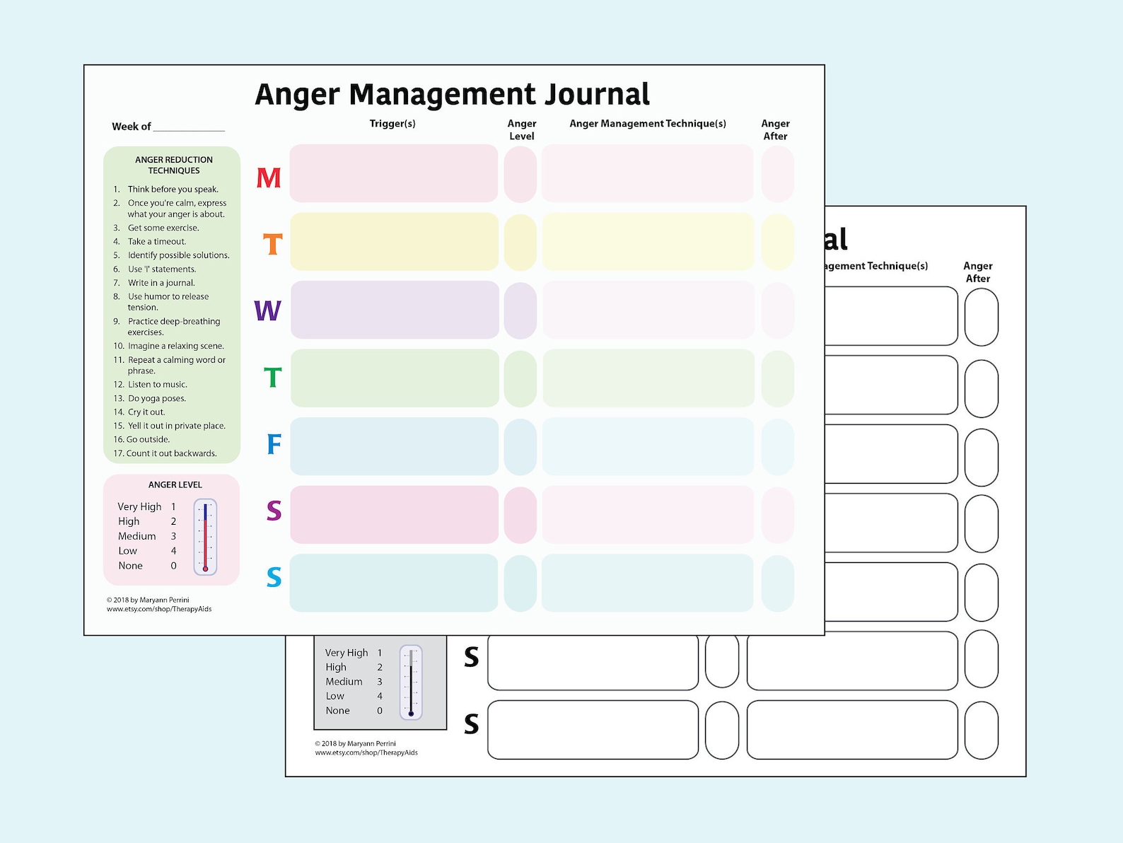 Printable Anger Management Tracker - Etsy