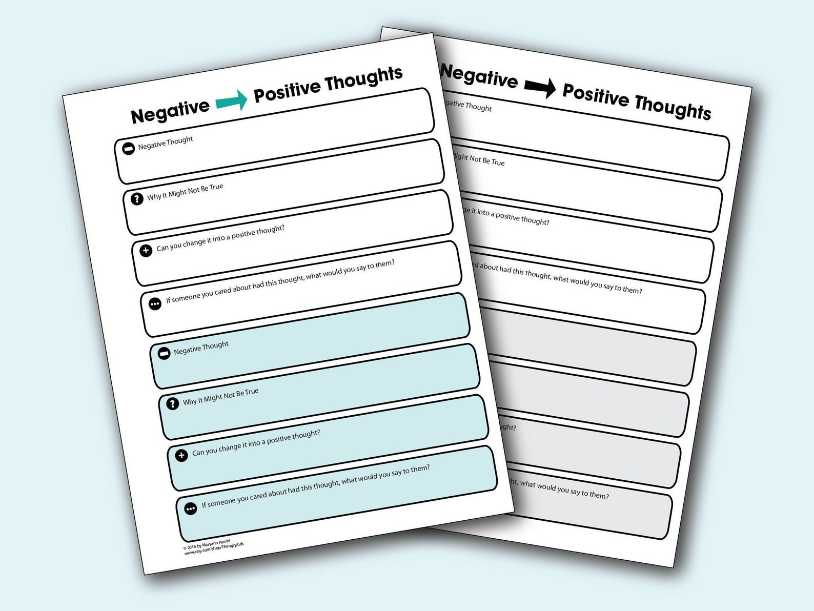Printable Negative to Positive Thinking - Etsy UK