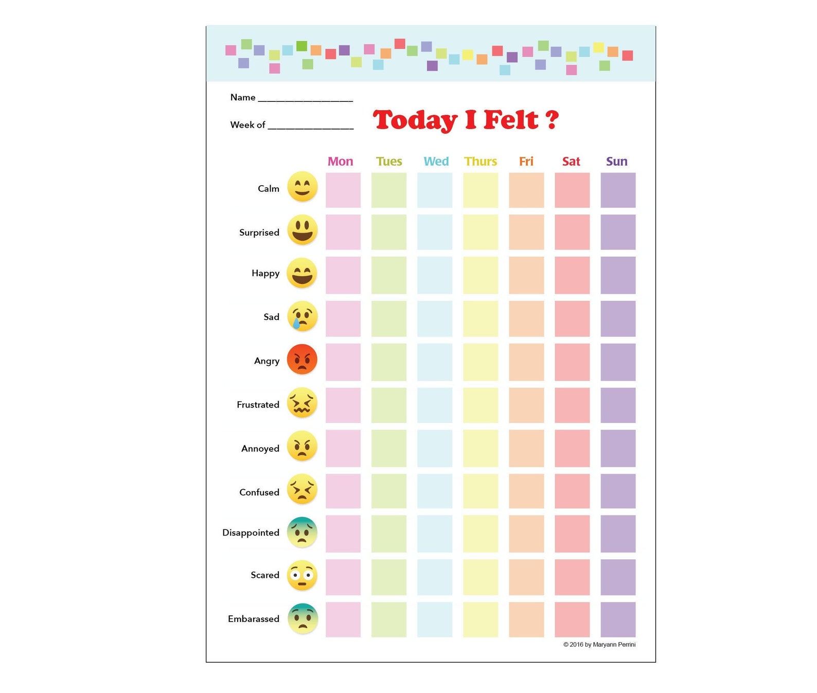 Kids Feeling Mood Tracker - Etsy
