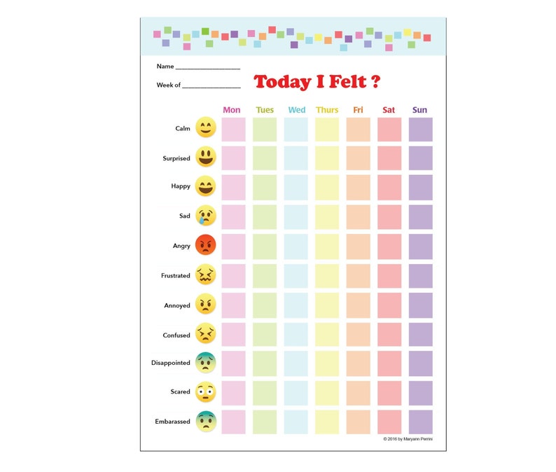 Kids Feeling Mood Tracker - Etsy