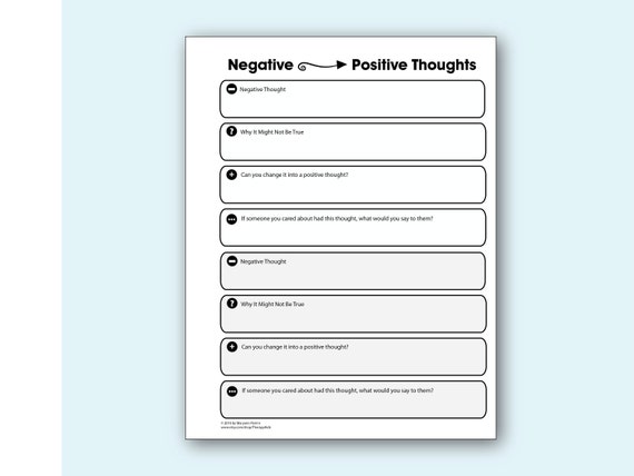 Printable Negative to Positive Thinking | Etsy