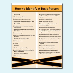 Toxic Behaviors Checklist Printable - Etsy