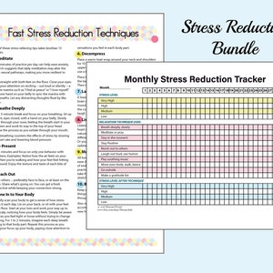 Printable Stress Reduction Tracker With 10 Relaxation Techniques - Etsy