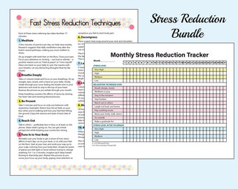 Printable Stress Reduction Tracker With 10 Stress Relief Techniques - Etsy