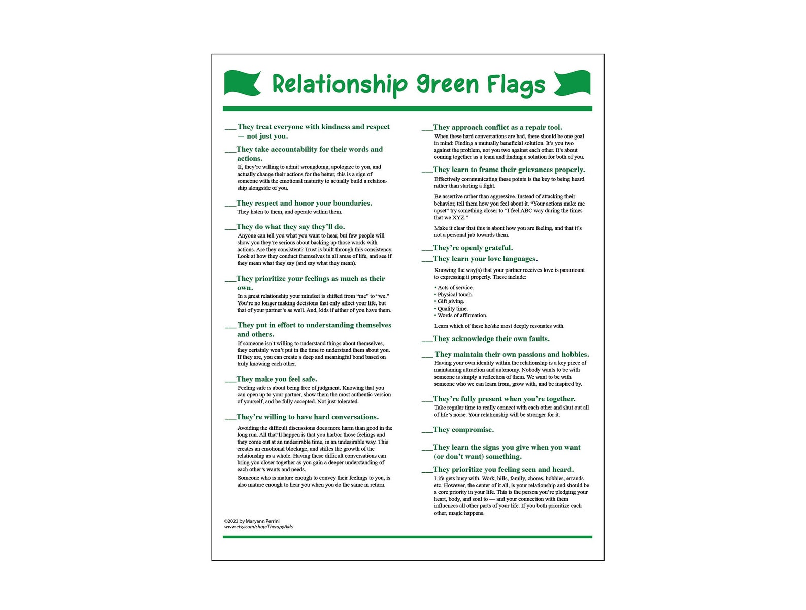Printable Relationship Red & Green Flag Bundle - Etsy