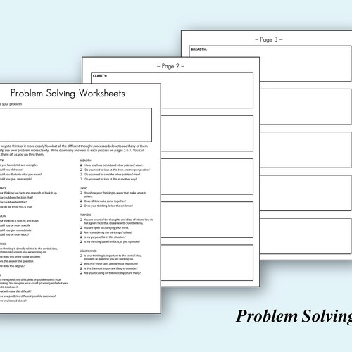 Printable Problem Solving and Brainstorming Worksheets - Etsy