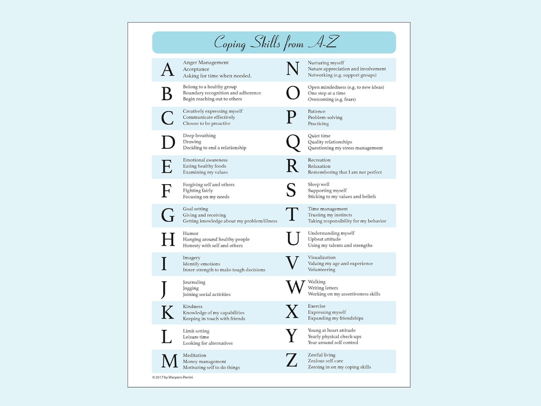 78 Coping Skills for Stress and Anxiety - Etsy