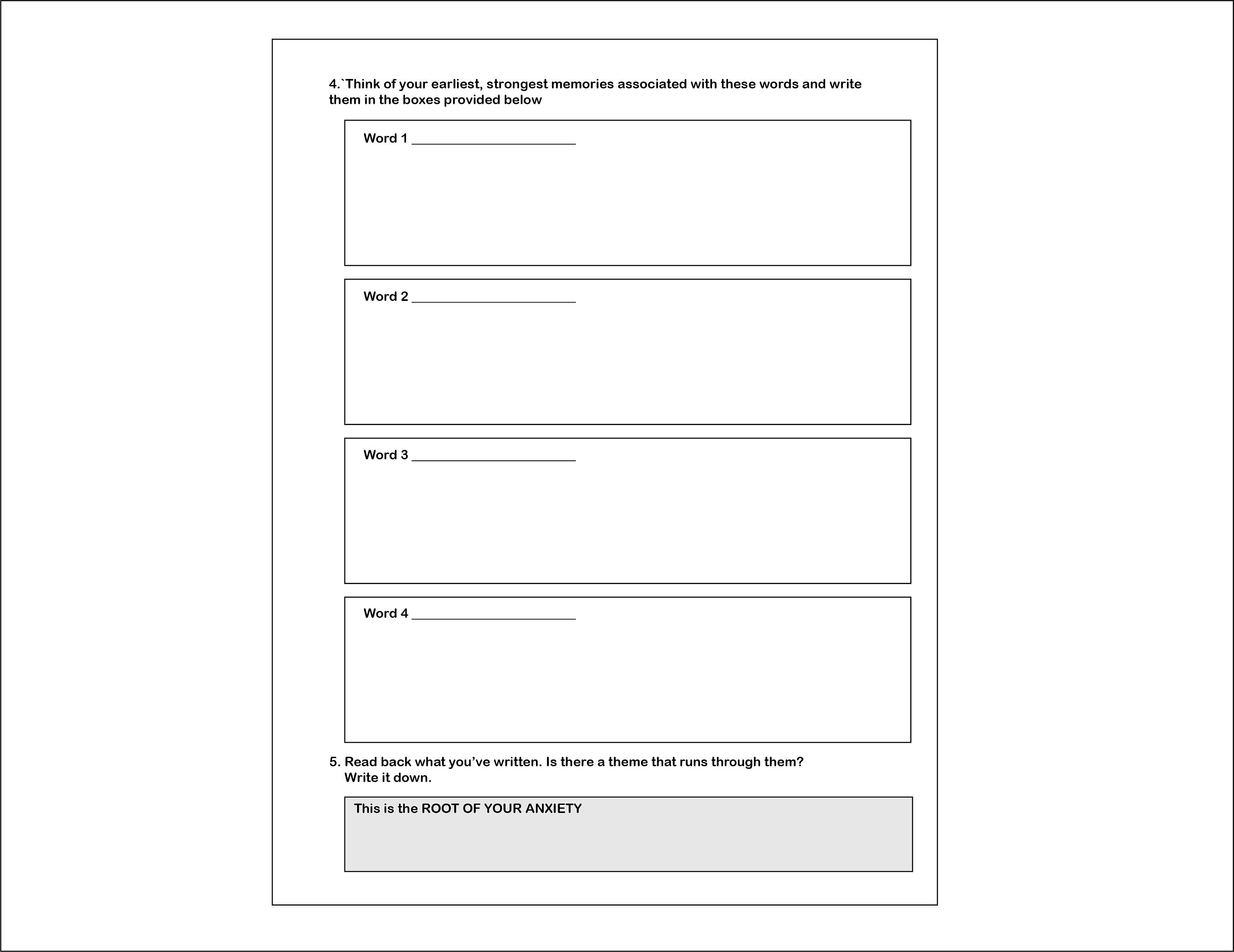Root of Anxiety Printable Worksheet - Etsy UK
