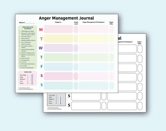 Anger Management Mental Health Printable Journal Mood Swing - Etsy