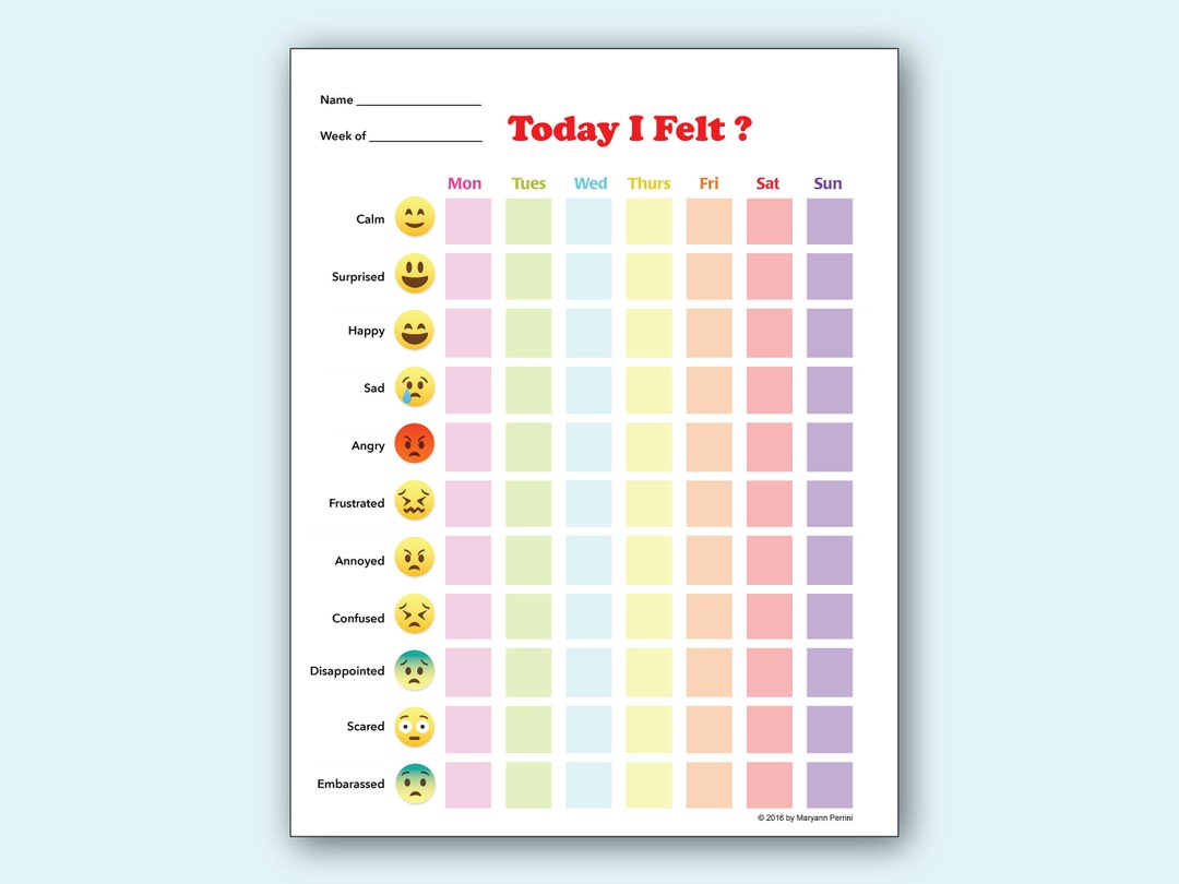 Kids Feeling Mood Tracker - Etsy