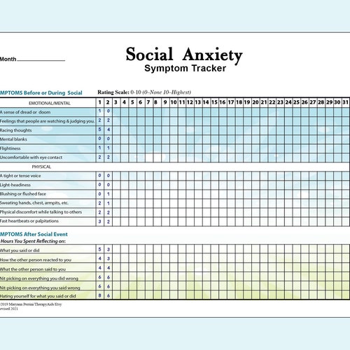 Social Anxiety Tracker - Etsy