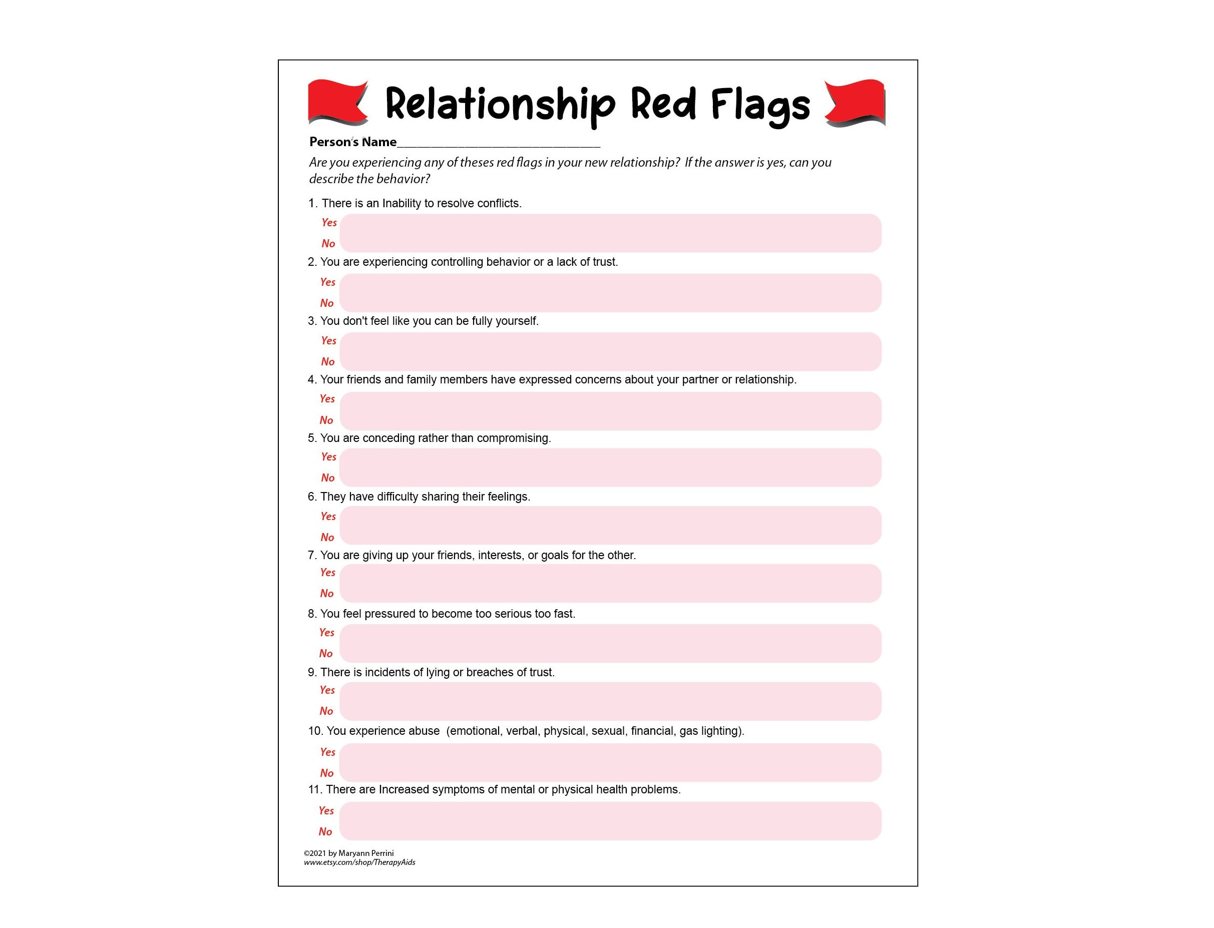 Printable Relationship Red & Green Flag Bundle - Etsy