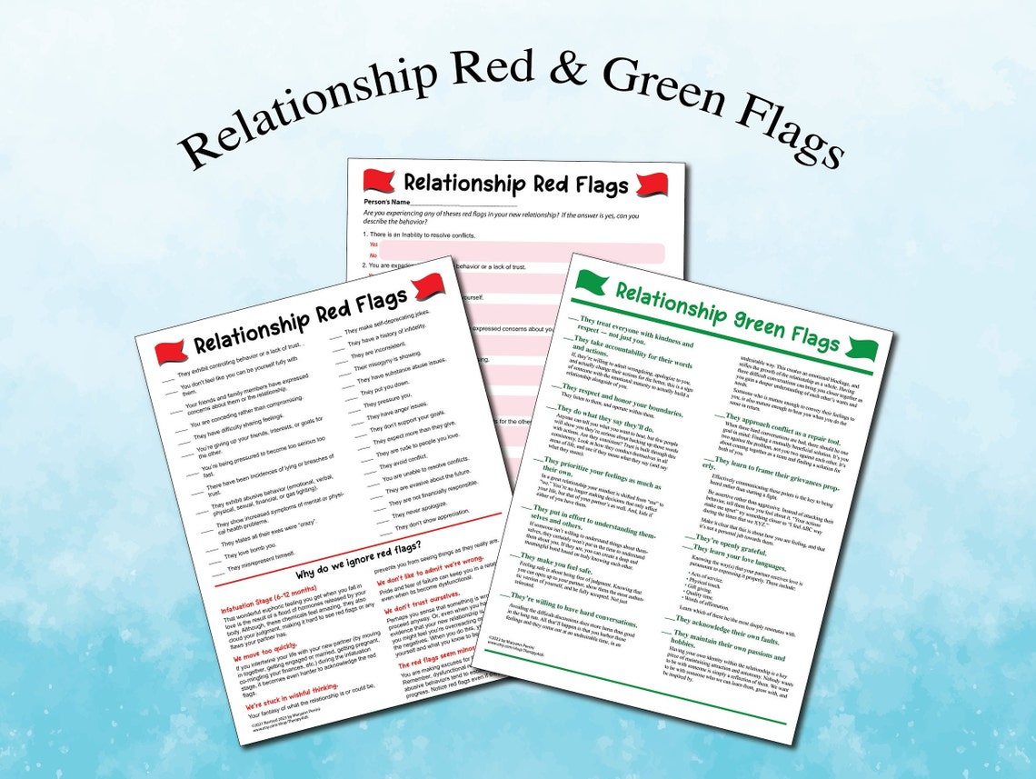 Printable Relationship Red & Green Flag Bundle - Etsy