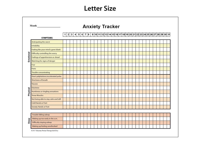 Anxiety and Sleep Pattern Tracker With Listing Emotional & Physical ...