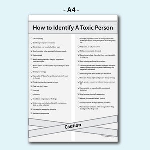 Toxic Behaviors Checklist Printable - Etsy