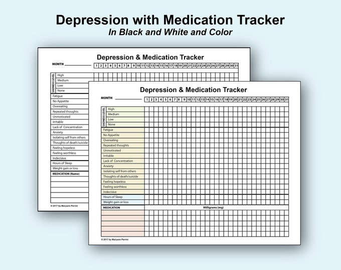 Printable Depression Medication Sleep & Weight Tracker - Etsy