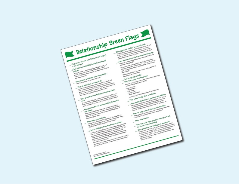 Printable Relationship Red & Green Flag Bundle - Etsy