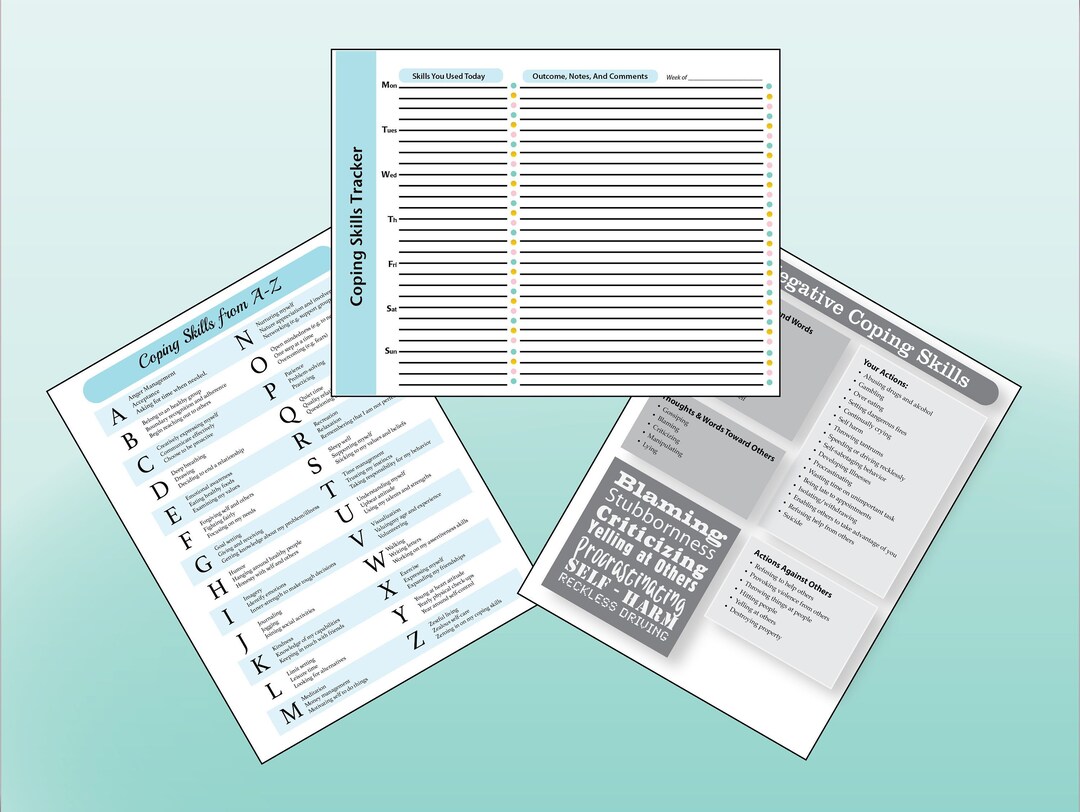 Printable Coping Skills List and Tracker - Etsy Canada