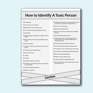 Toxic Behaviors Checklist Printable - Etsy