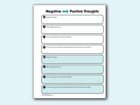 Positive Thinking Worksheets Printable Anxiety Worksheet Printable