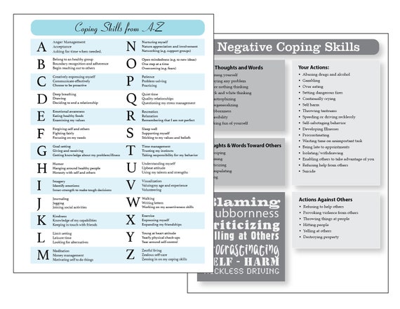 Positive Coping Skills Printable Positive Coping Skills Bingo
