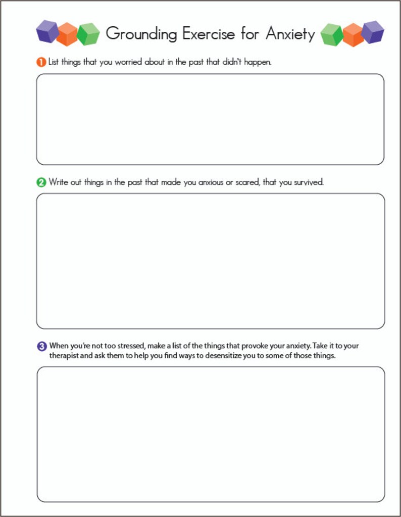 Printable Anxiety Grounding Worksheet - Etsy