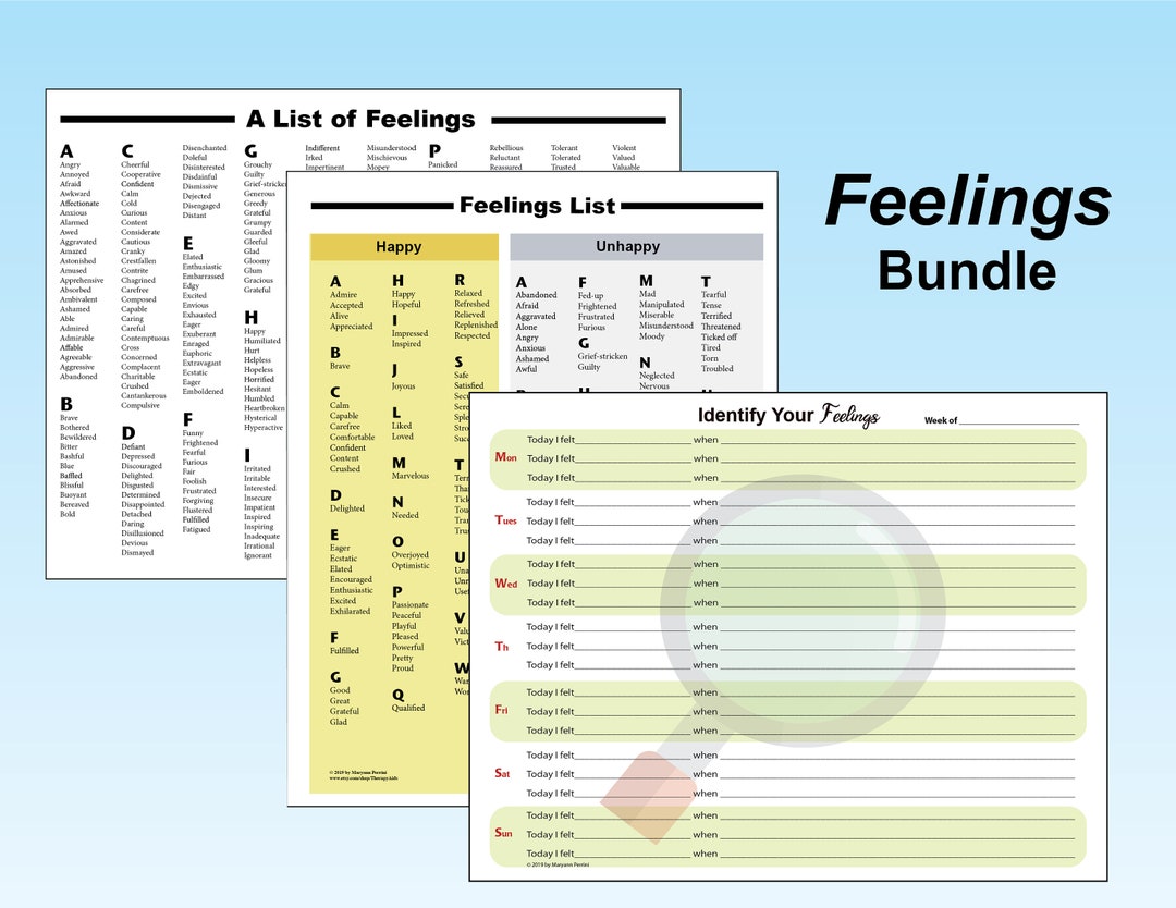 Feelings Identification Bundle - Etsy