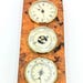 Charles Elkan Signed Burl Wood Barometer With Clock and Thermometer ...