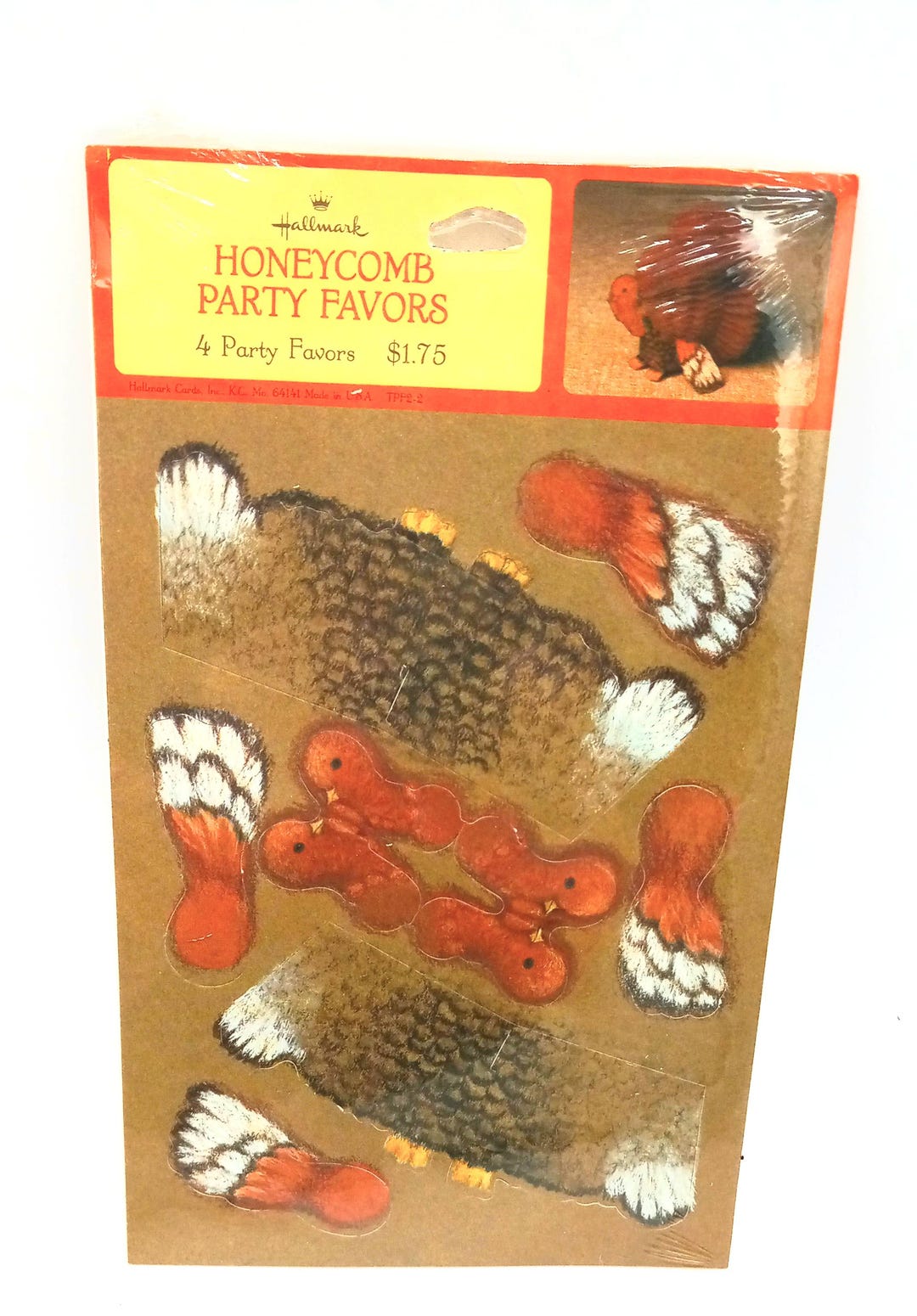 Vintage Hallmark Thanksgiving Turkey (set 4) Honeycomb Paper Party ...