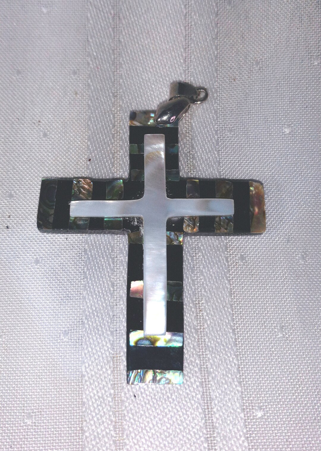 Natural Abalone Inlay Shell Large Cross Shape Abalone Shell Pendants ...