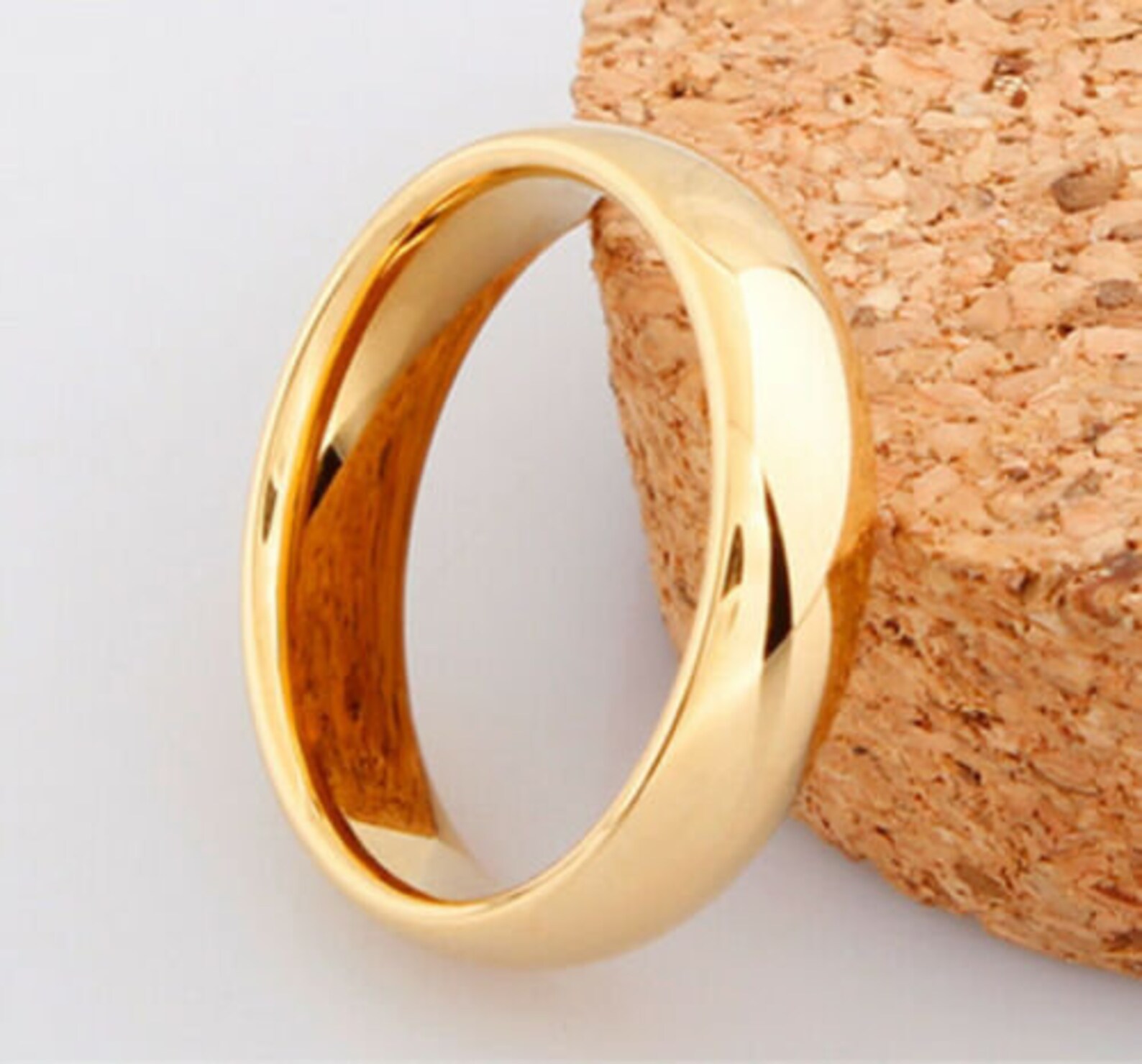 Gold Ring Band for Womens Mens 18K Gold Plated Ring Jewelry Sz 9 - Etsy UK