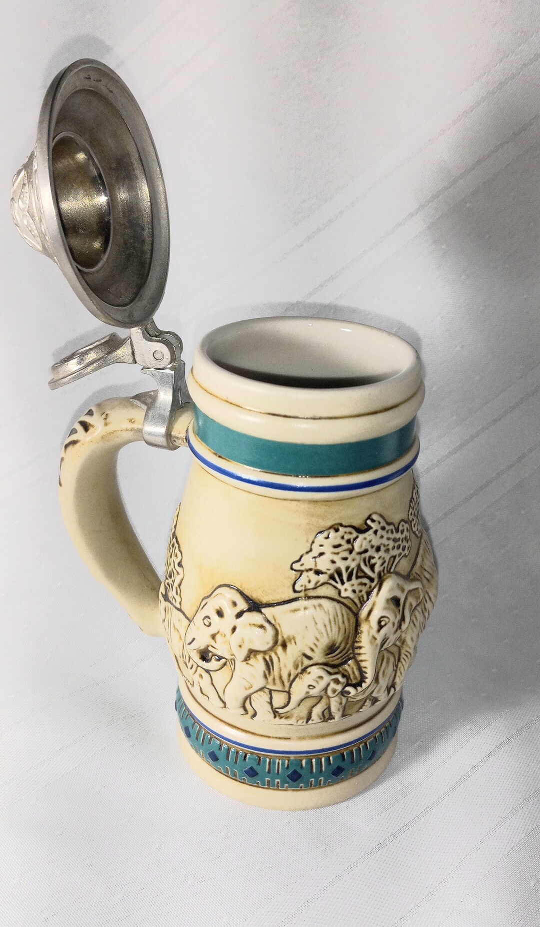 Avon Endangered Animals 1990 Small Stein With Silver Lid / Elephant ...