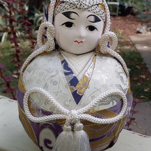 Large Japanese Asian Gofun Wedding Doll Round Ball Kimono Heron ...
