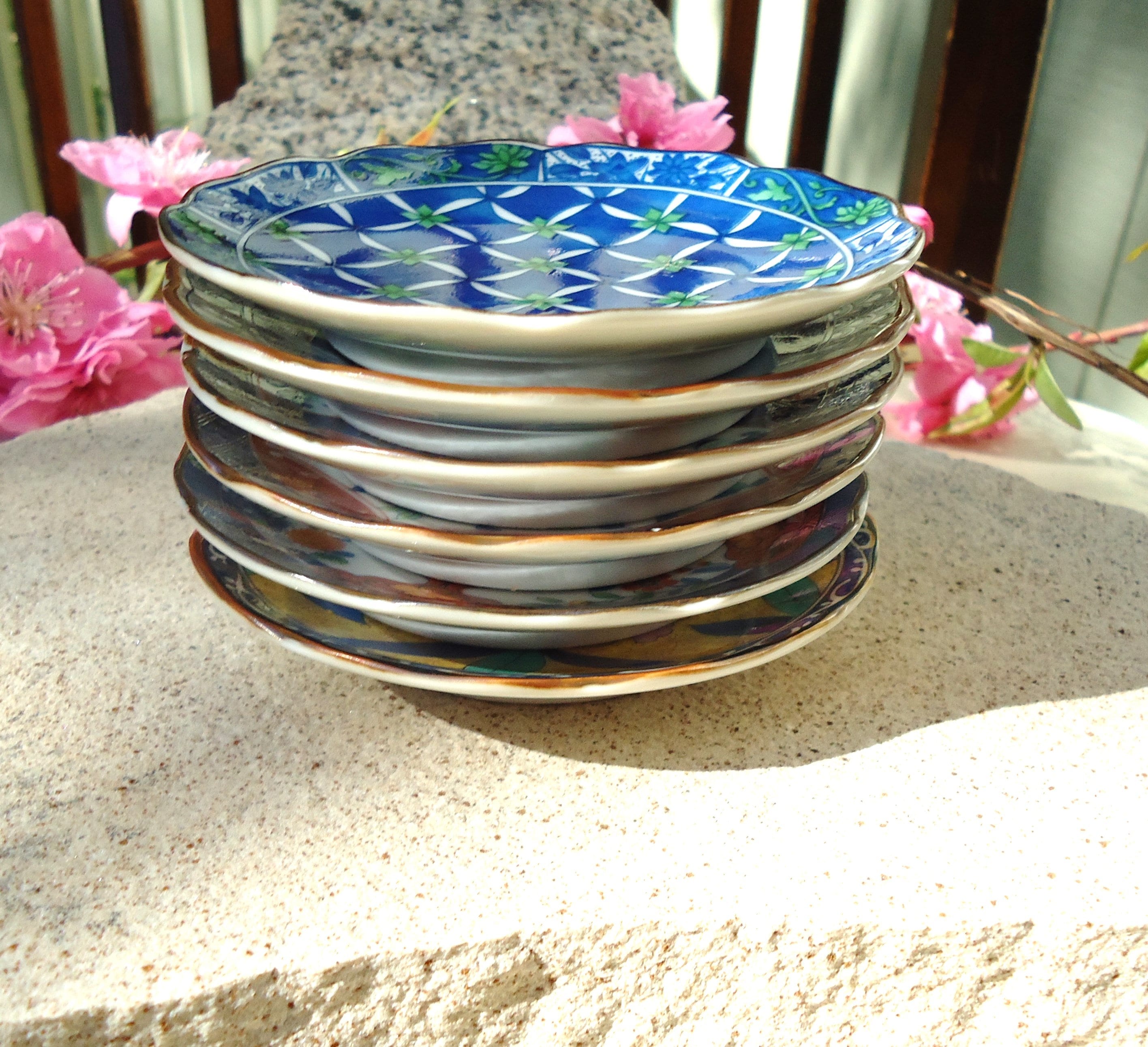 Vintage Floral Decorated Tea Bag Plates Set of 6 - Etsy