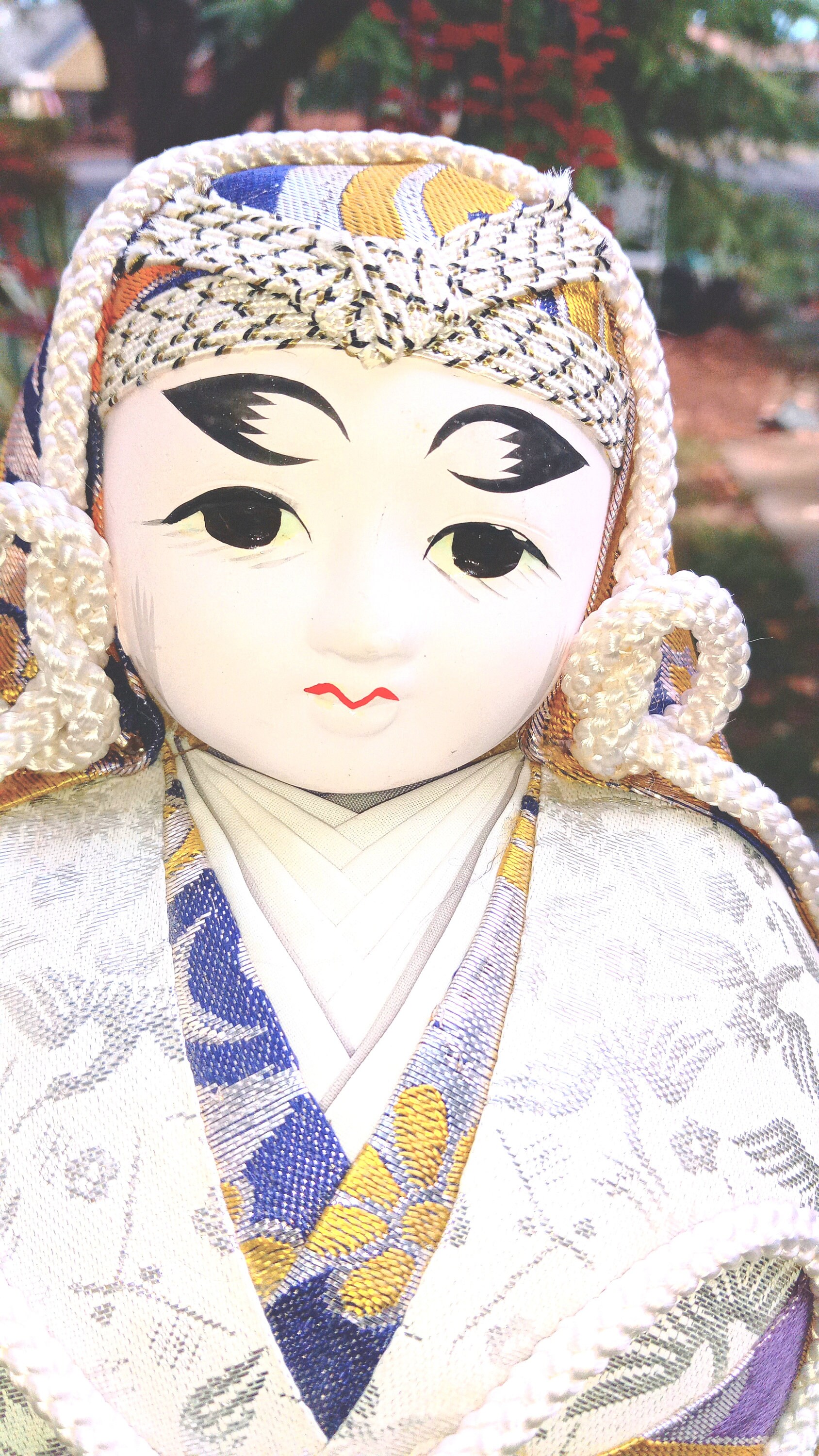 Large Japanese Asian Gofun Wedding Doll Round Ball Kimono Heron ...