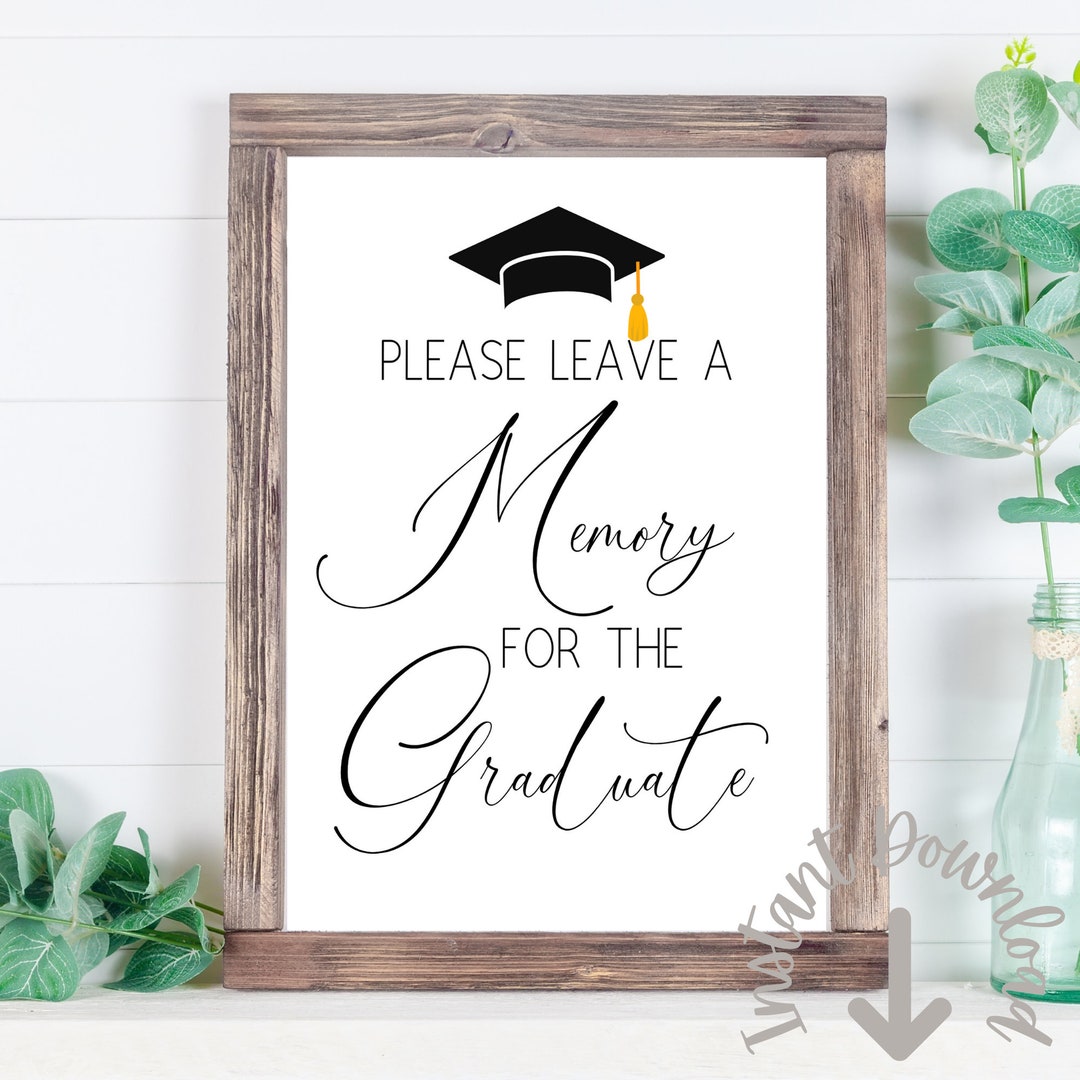 Printable Memory Jar Sign, Graduation Decor With Matching Stationary ...
