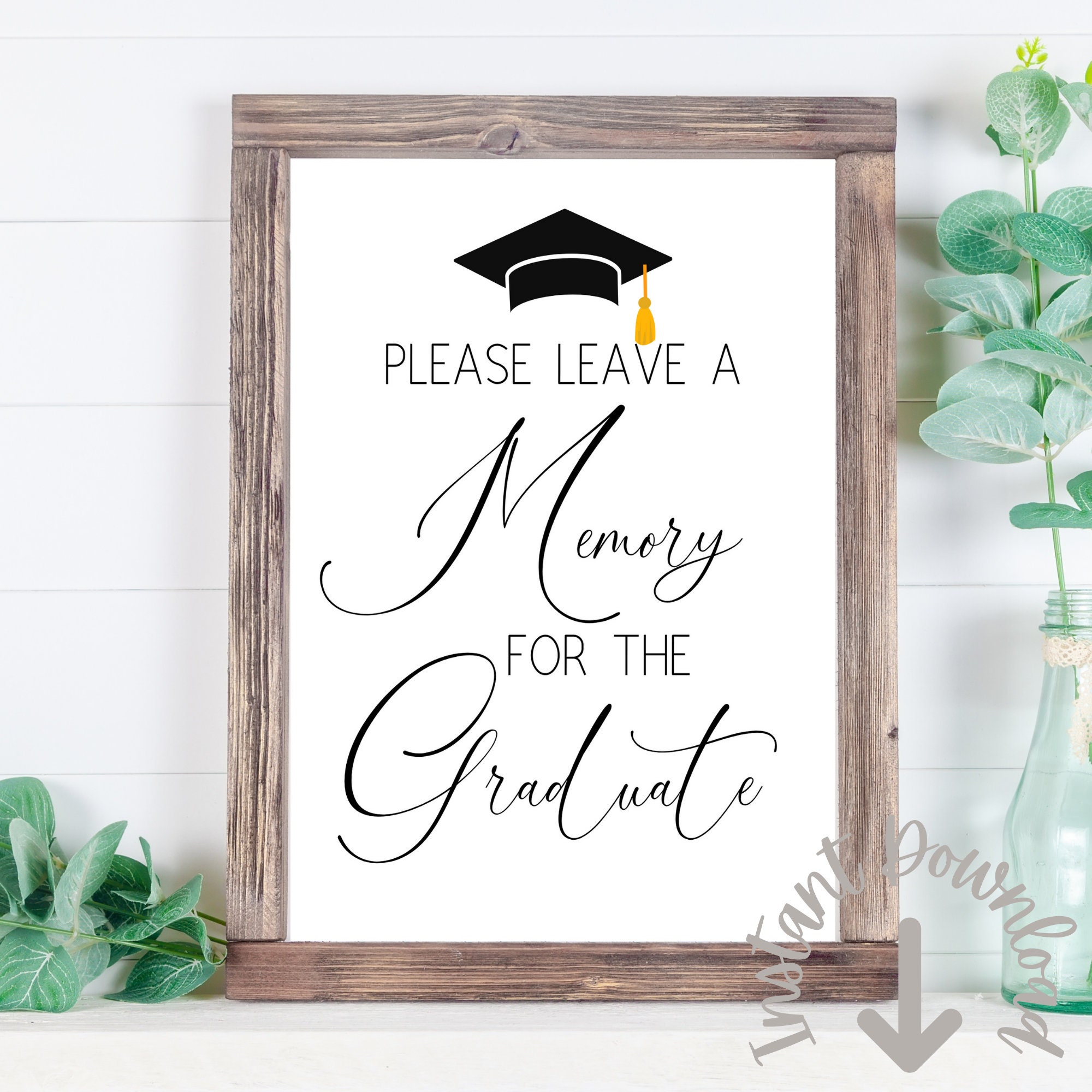 Printable Memory Jar Sign, Graduation Decor With Matching Stationary ...
