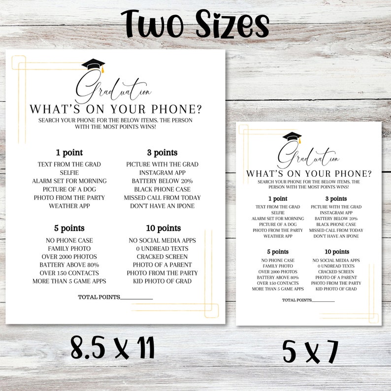 What's on Your Phone Printable Game, Fun Graduation Party Games, Grad ...