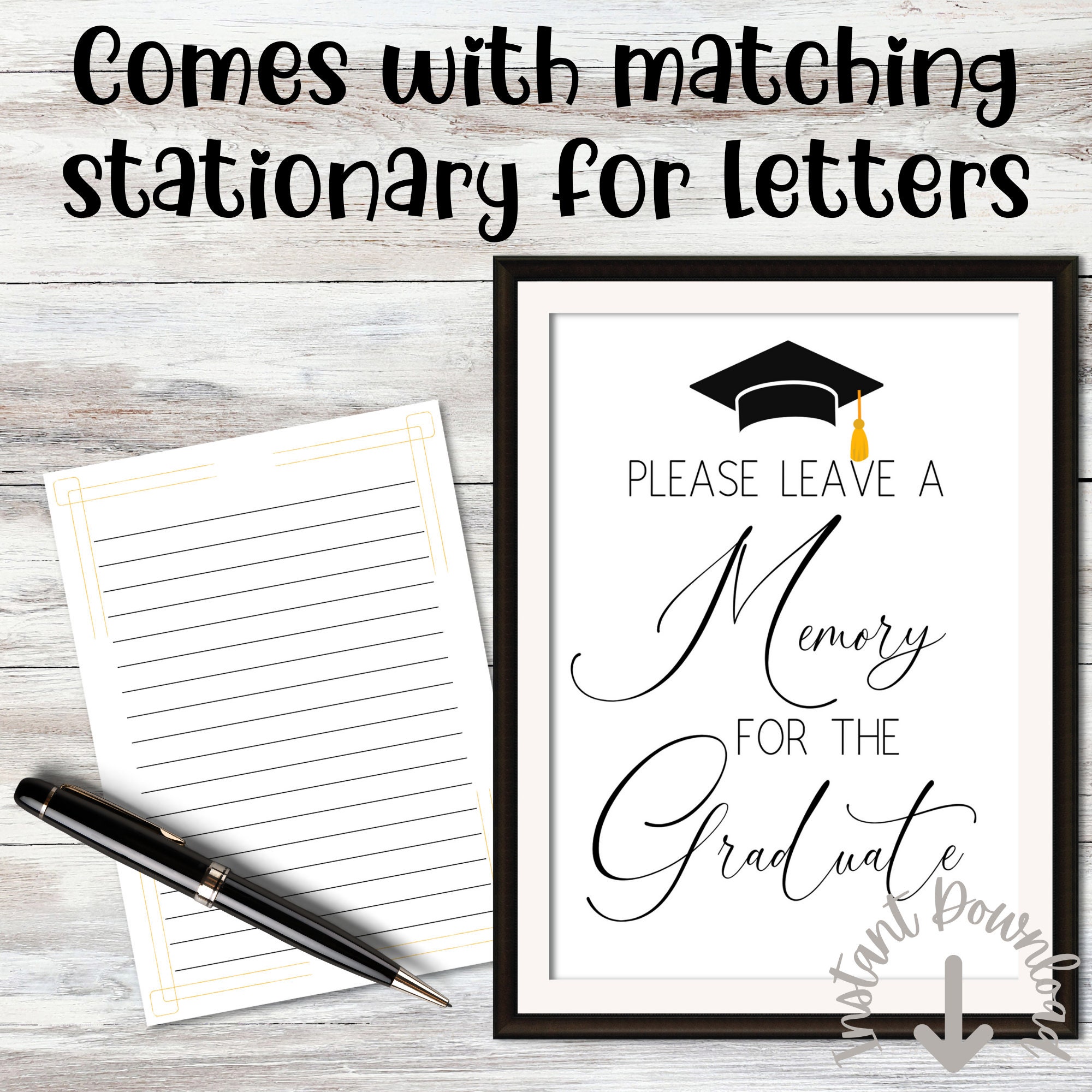 Printable Memory Jar Sign, Graduation Decor With Matching Stationary ...