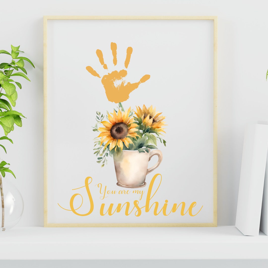 Sunflower Handprint Art Project for Mother's Day, Personalized Gift ...