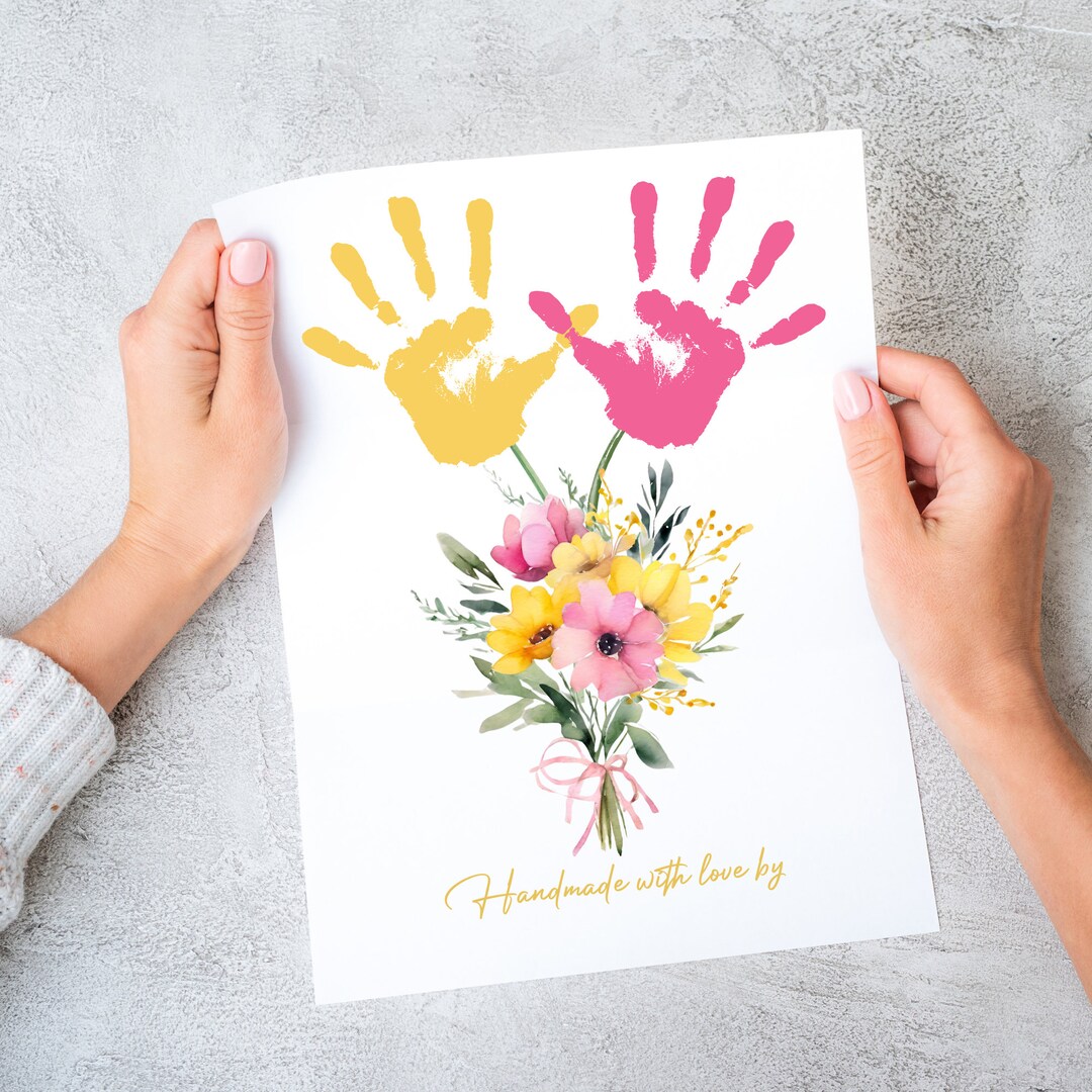 Handprint Keepsake Craft for Mother's Day, Gift From Kids or Grandkids ...