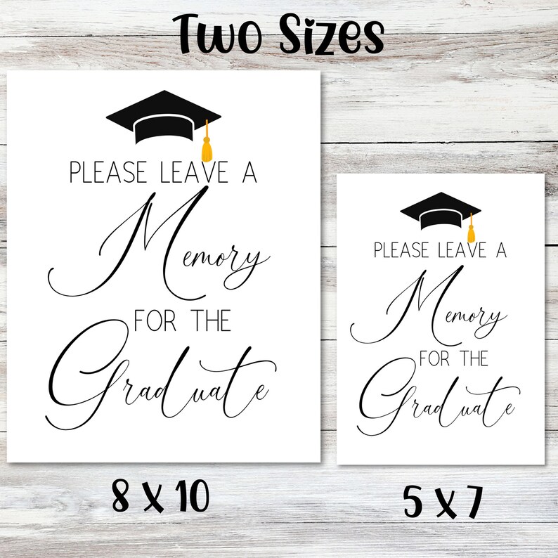 Printable Memory Jar Sign, Graduation Decor With Matching Stationary ...