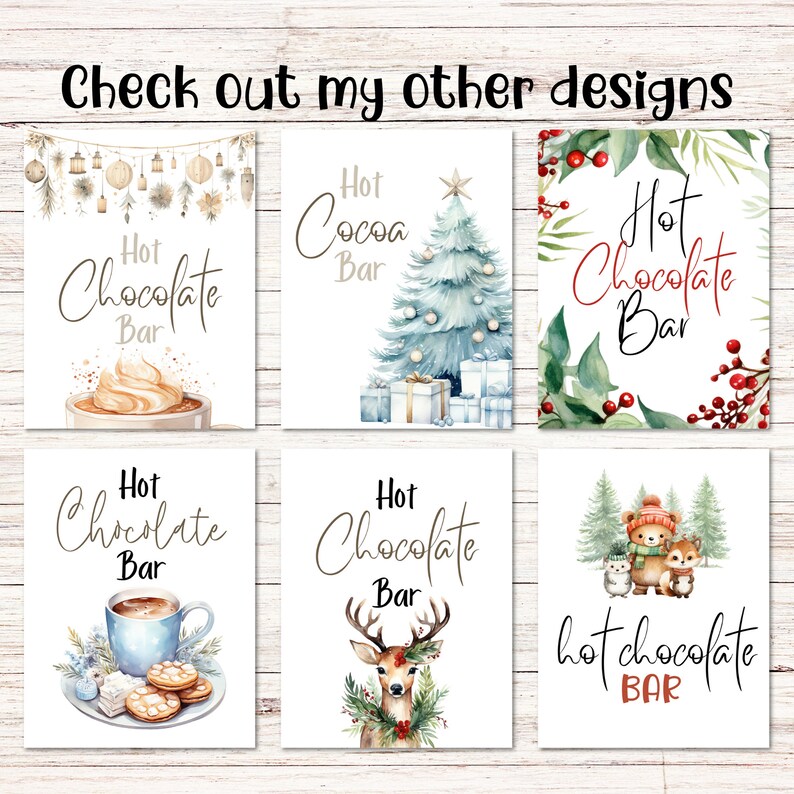 Hot Chocolate Bar Sign, Printable Christmas Cocoa Display, Party ...