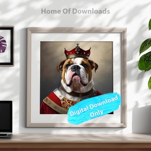 Square Royalty Portrait: the Regal English Bulldog SW3EV1 digital ...