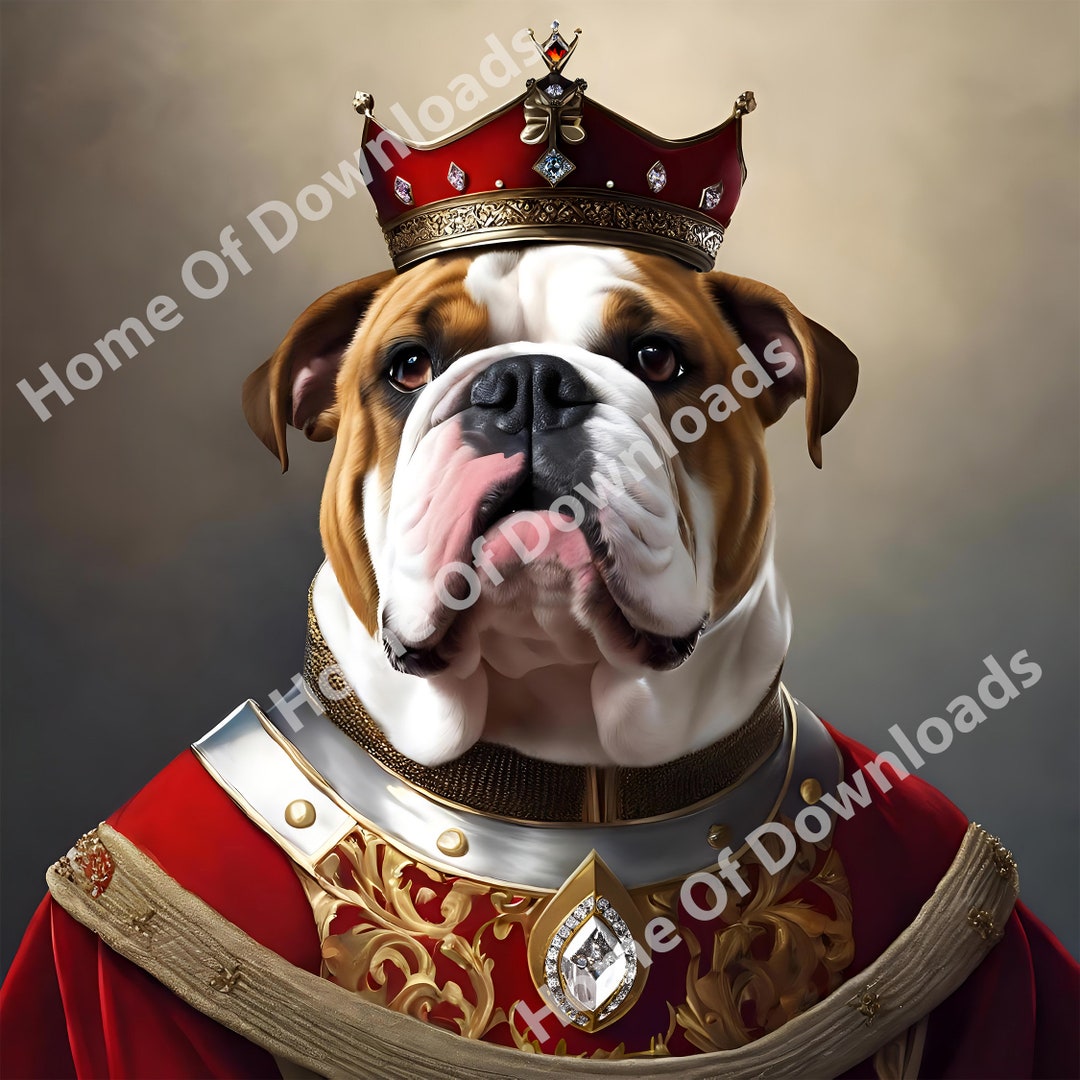 Square Royalty Portrait: the Regal English Bulldog SW3EV1 digital ...