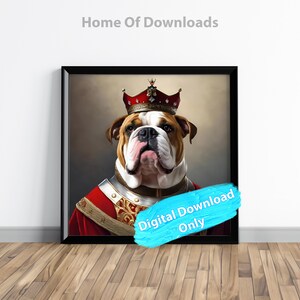 Square Royalty Portrait: the Regal English Bulldog SW3EV1 digital ...